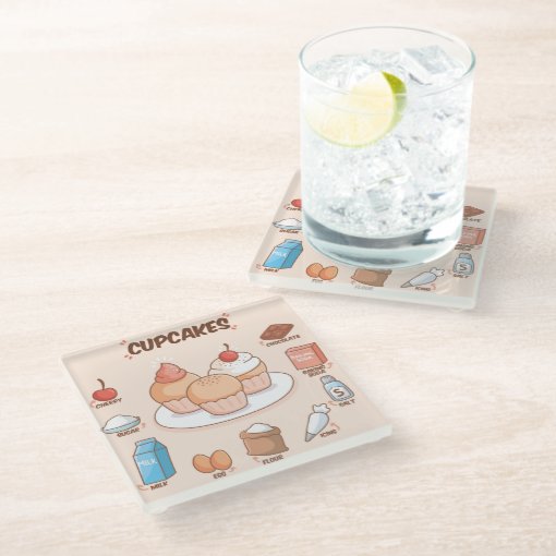 Cake Recipe Glass Coaster | Zazzle