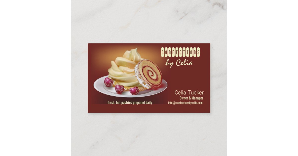 cake roll pastry business card | Zazzle