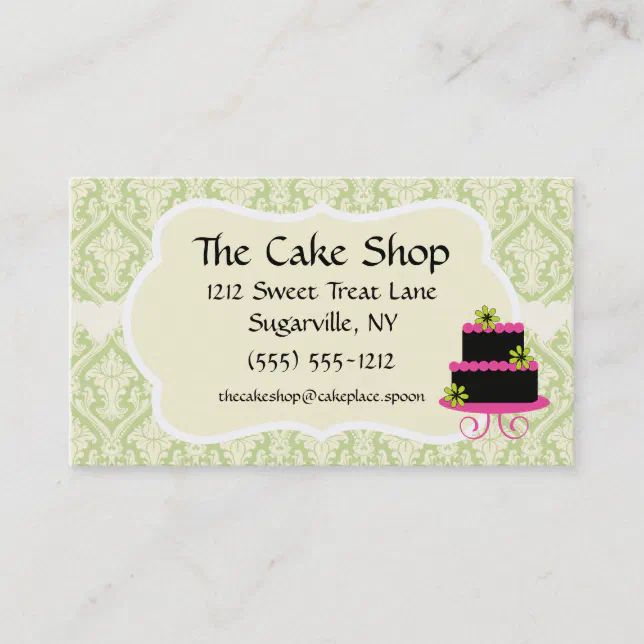Cake Shop Baker Bakery Business Cards | Zazzle