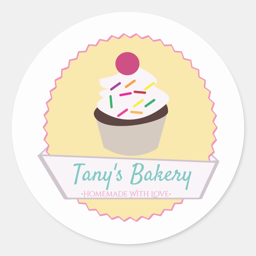 Cake Sprinkles Badge Logo Confetti Homemade Bakery Classic Round ...