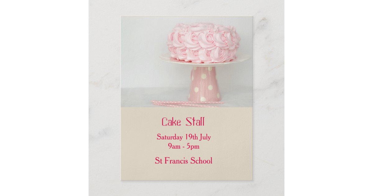 Cake Stall Bake Sale advertisement Flyer | Zazzle