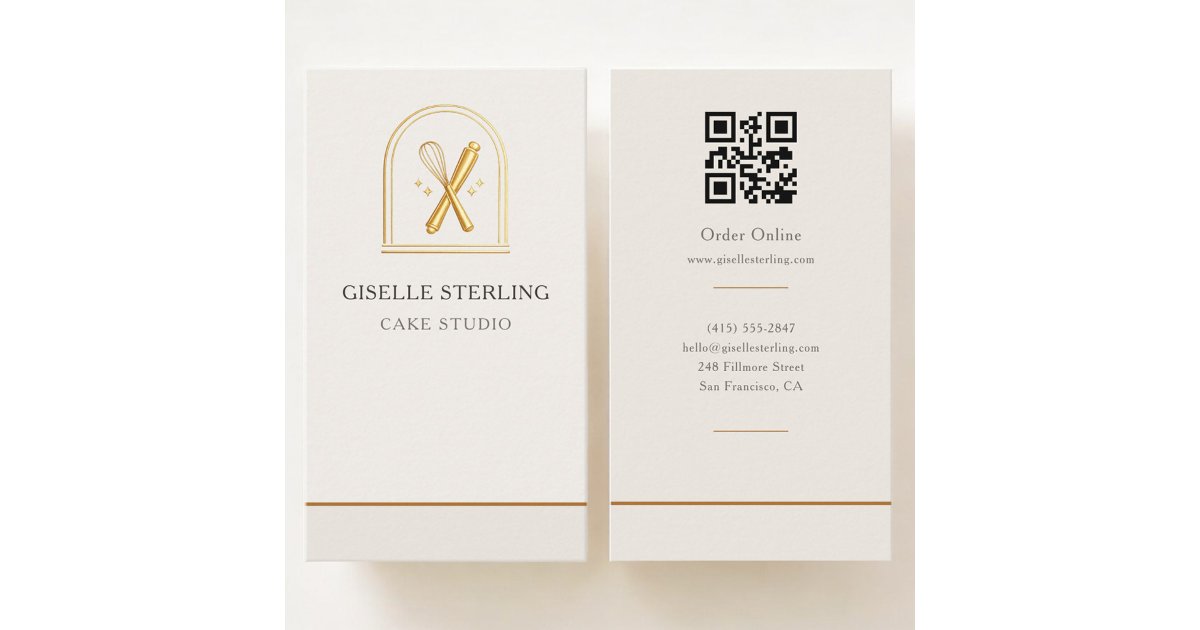 Cake Studio QR Code Business Card | Zazzle