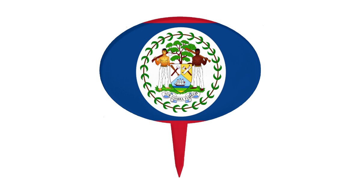 Cake Topper with Flag of Belize | Zazzle