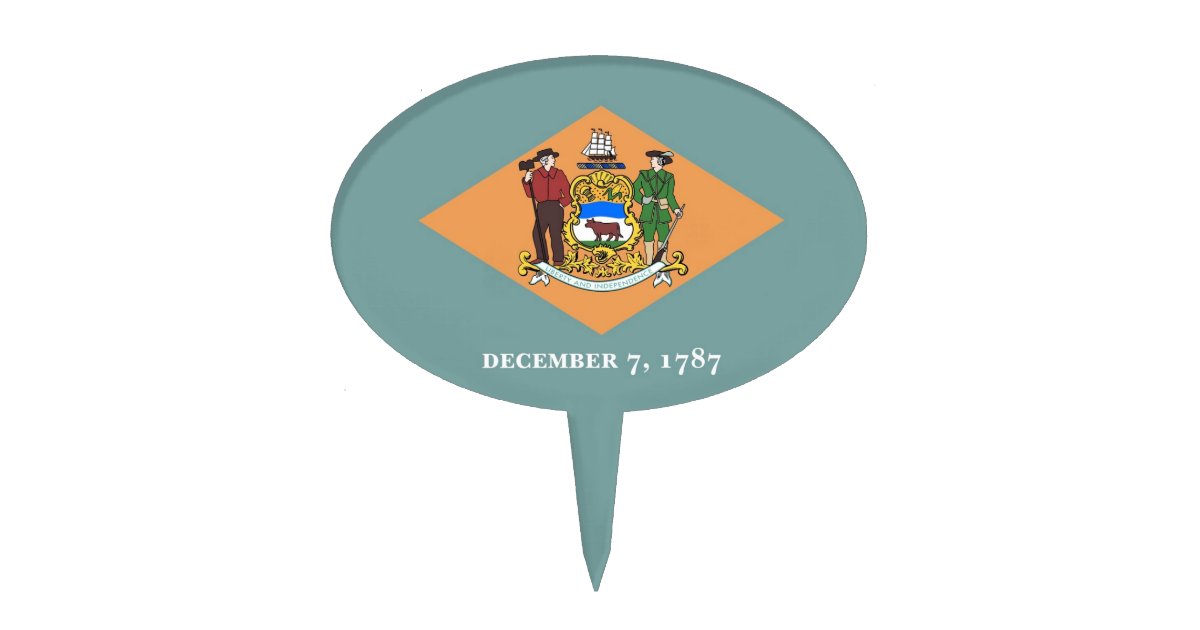 Cake Topper with Flag of Delaware, USA | Zazzle