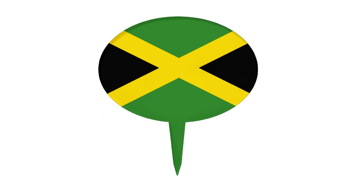 Cake Topper with Flag of Jamaica | Zazzle