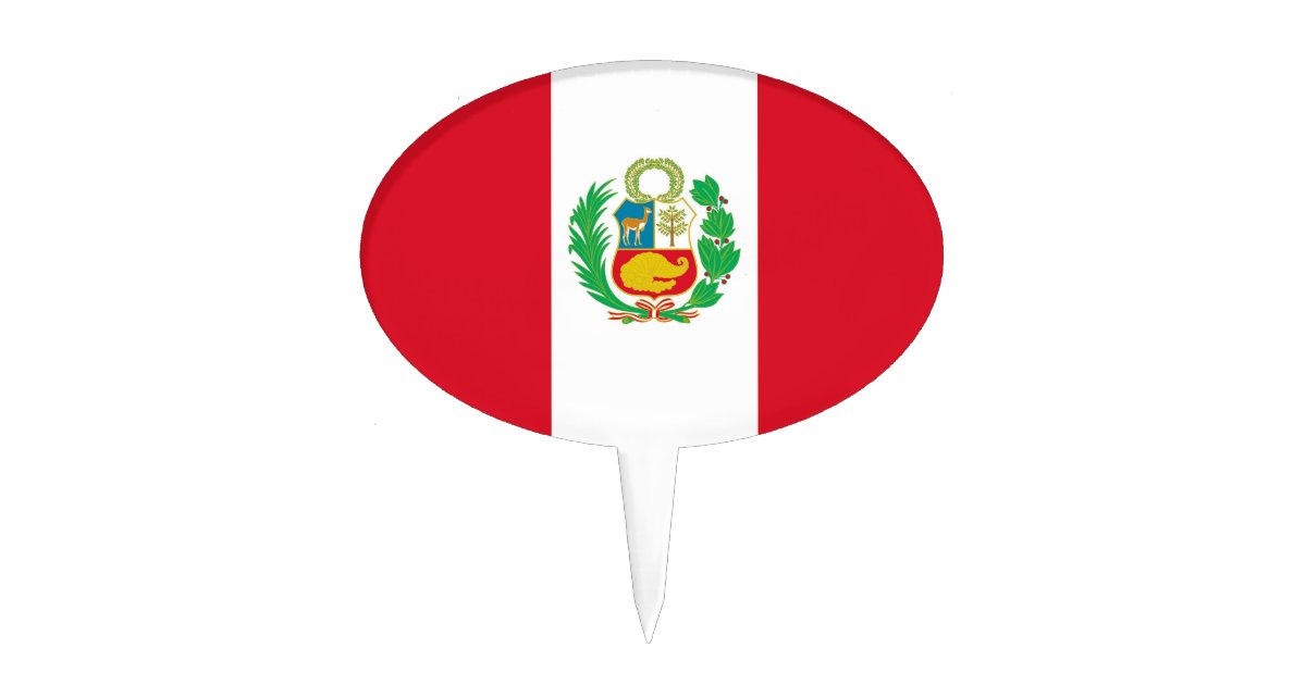Cake Topper with Flag of Peru | Zazzle