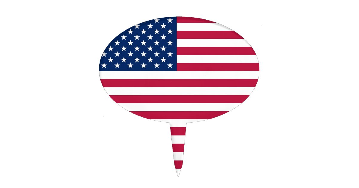 Cake Topper with Flag of USA | Zazzle