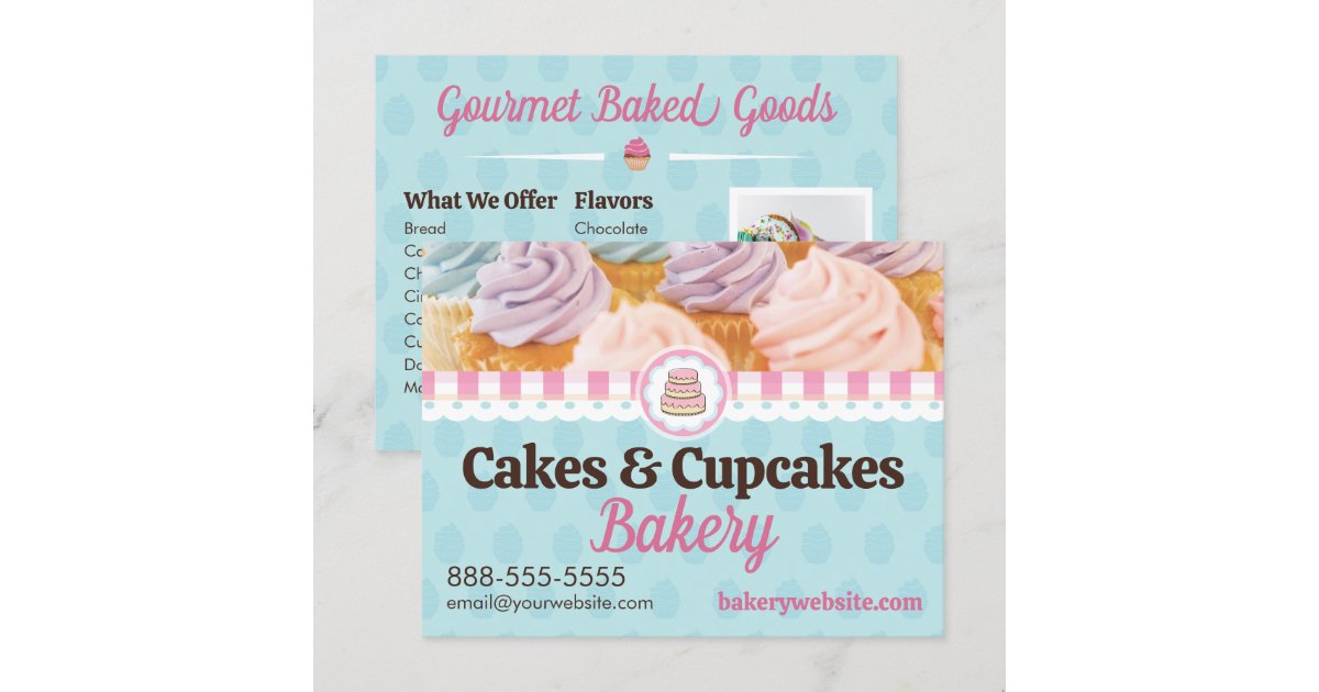 Cakes and Cupcakes Bakery Postcard | Zazzle