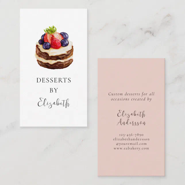 Cakes Desserts Pastries Catering Business Card | Zazzle