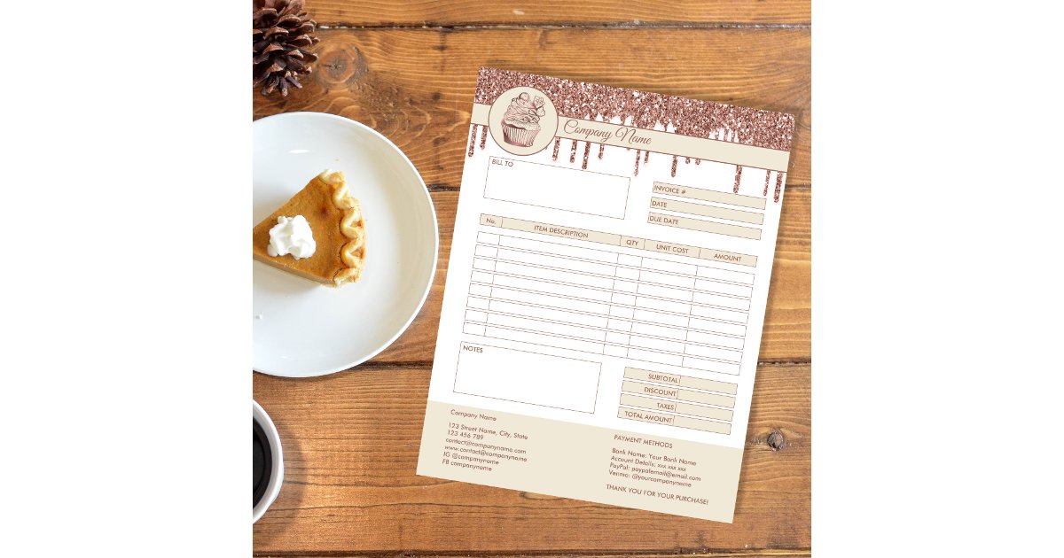 Cakes Invoice Form Business Quotation Notepad | Zazzle