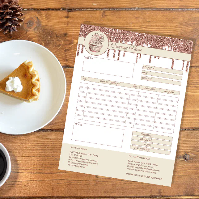 Cakes Invoice Form Business Quotation Notepad | Zazzle