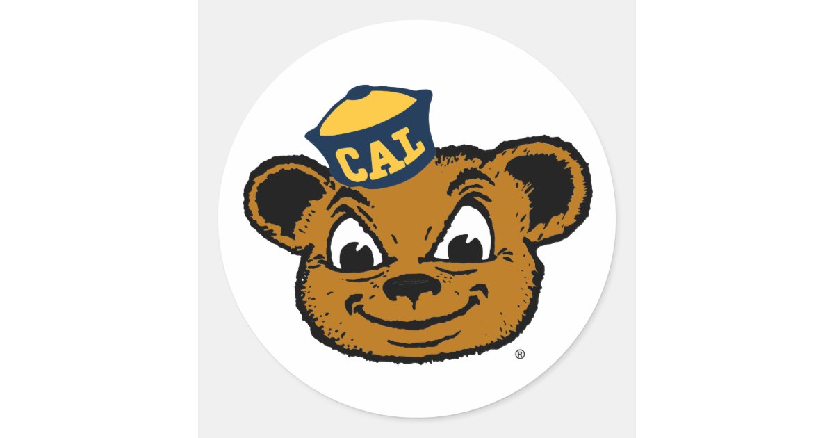 Cal Bear Mascot Classic Round Sticker | Zazzle