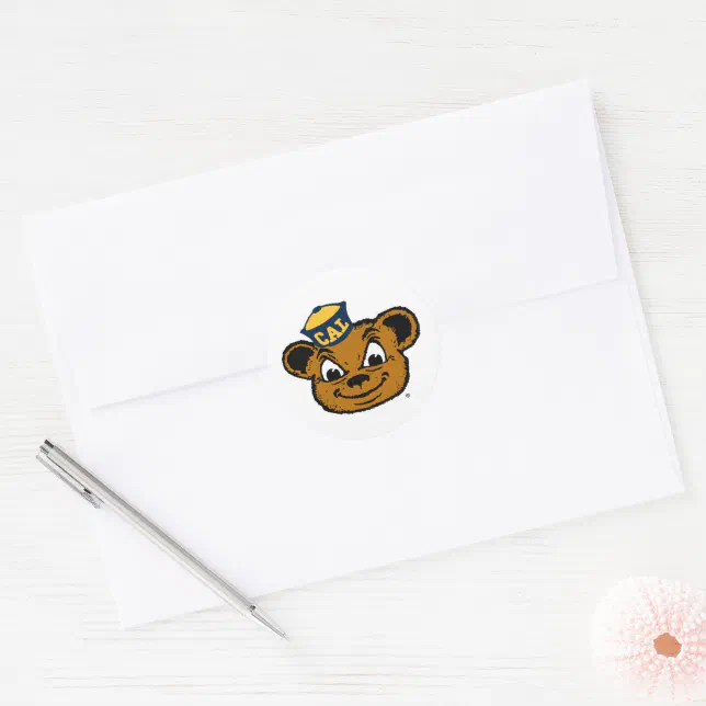 Cal Bear Mascot Classic Round Sticker | Zazzle