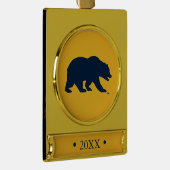 Cal Blue Bear Gold Plated Banner Ornament | Zazzle