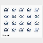 Cal Blue Script Classic Round Sticker | Zazzle