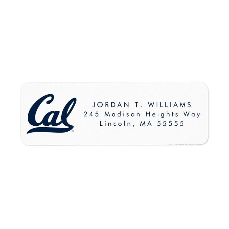 Cal Blue Script Label | Zazzle