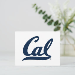 Cal Blue Script Postcard | Zazzle