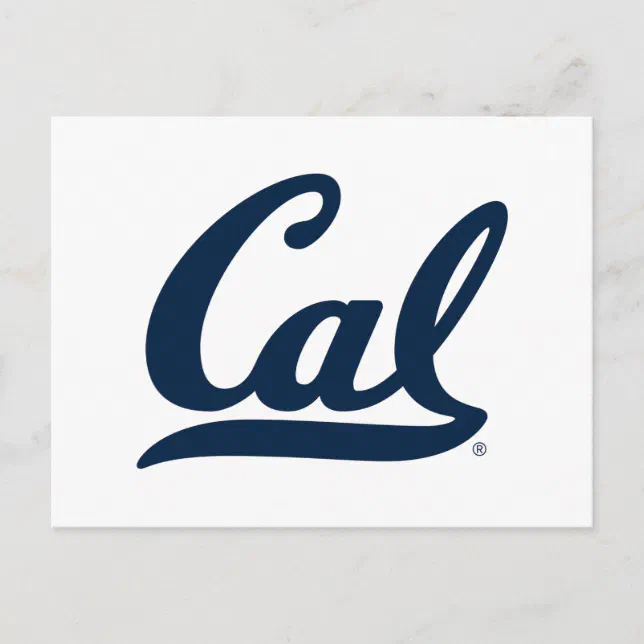 Cal Blue Script Postcard | Zazzle