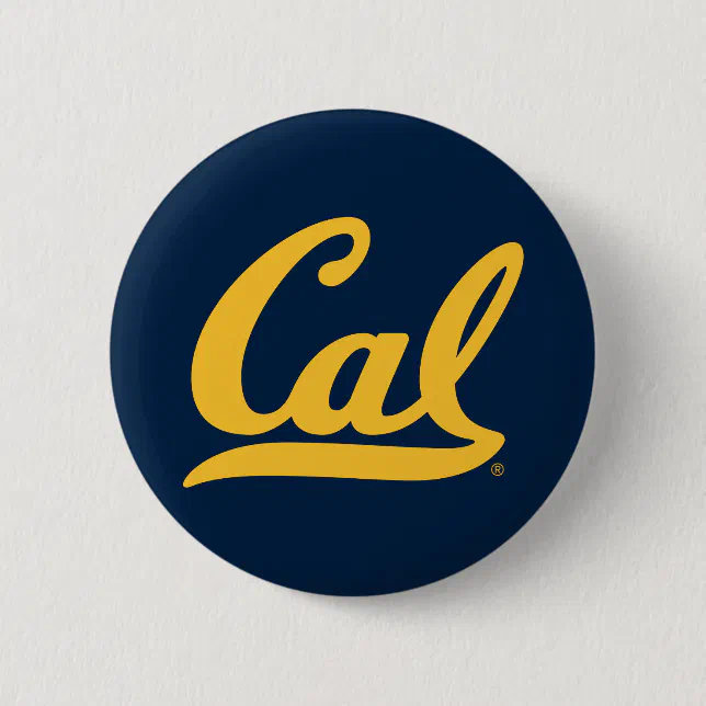 Cal Gold Script Button | Zazzle
