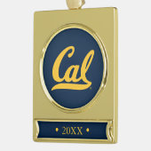 Cal Gold Script Gold Plated Banner Ornament | Zazzle