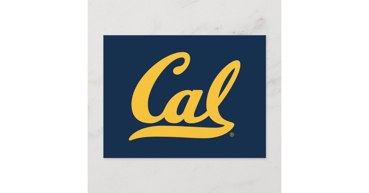 Cal Gold Script Postcard | Zazzle