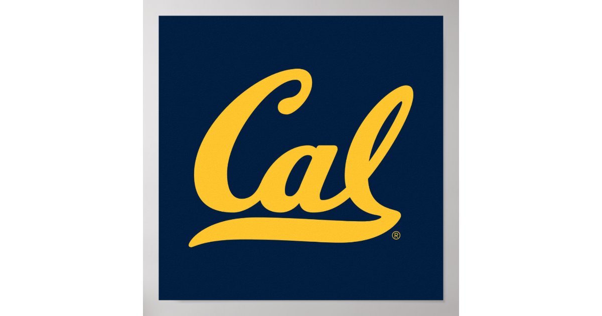 Cal Gold Script Poster | Zazzle