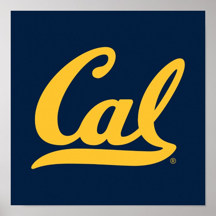 Cal Gold Script Poster | Zazzle.com