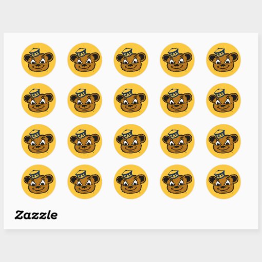 Cal Mascot | Oski the Bear Classic Round Sticker | Zazzle