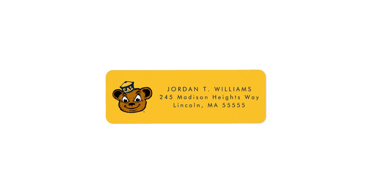 Cal Mascot | Oski the Bear Label | Zazzle