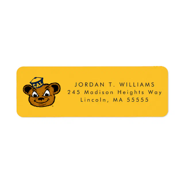 Cal Mascot | Oski the Bear Label | Zazzle