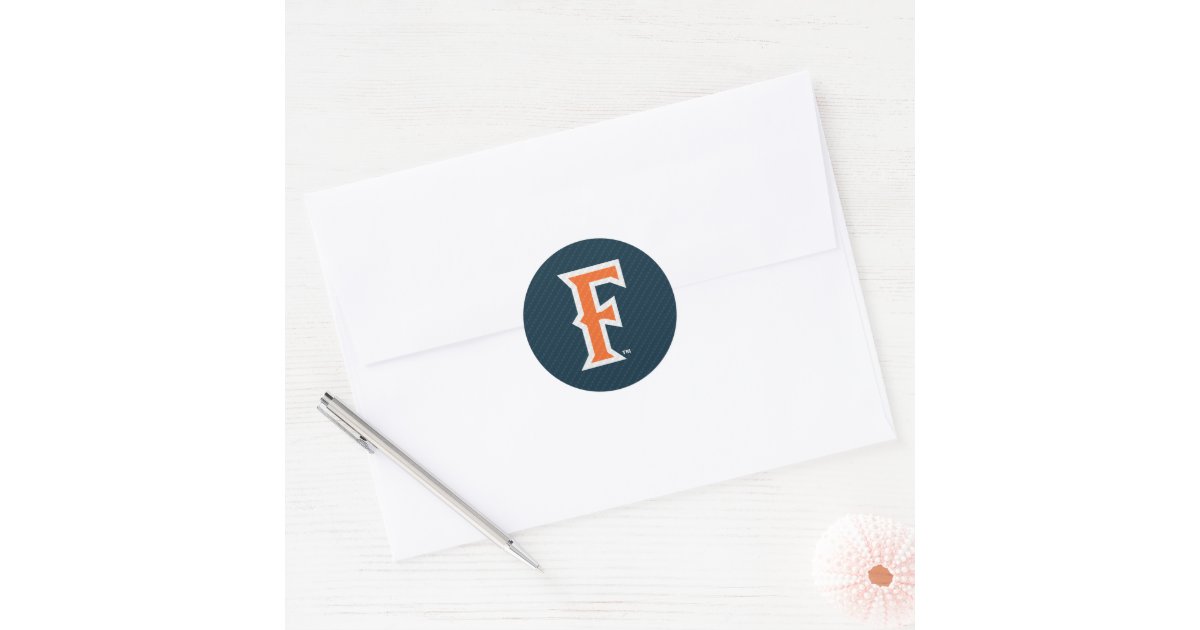 Cal State Fullerton Carbon Fiber Classic Round Sticker | Zazzle