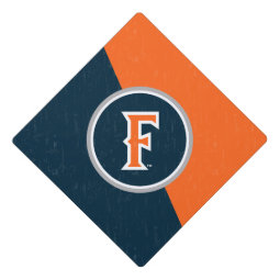 Cal State Fullerton Color Block Distressed Graduation Cap Topper | Zazzle