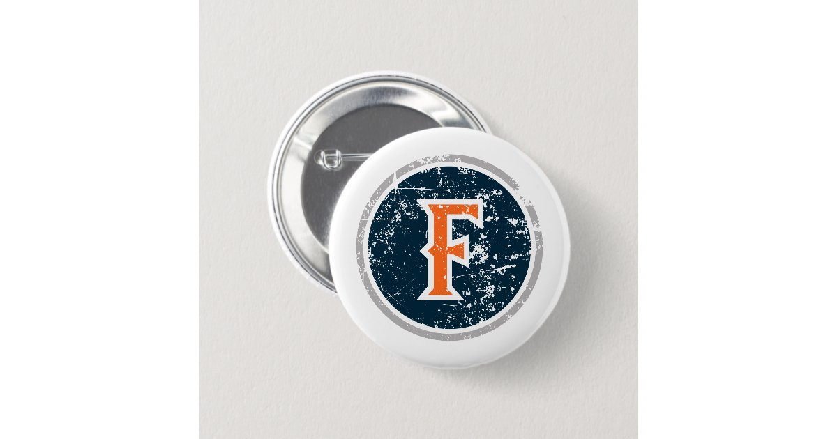 Cal State Fullerton F Distressed Button | Zazzle