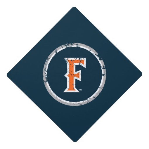 Cal State Fullerton F Distressed Graduation Cap Topper | Zazzle
