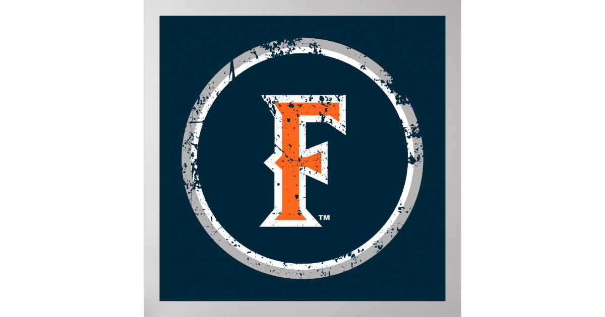 Cal State Fullerton F Distressed Poster | Zazzle