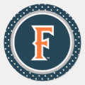 Cal State Fullerton Polka Dot Classic Round Sticker | Zazzle