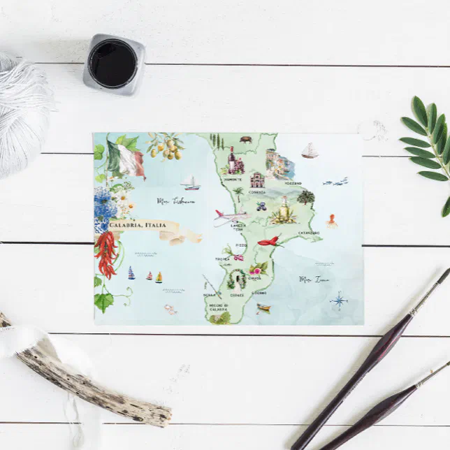Calabria, Italy | Destination Wedding Map Invitation | Zazzle