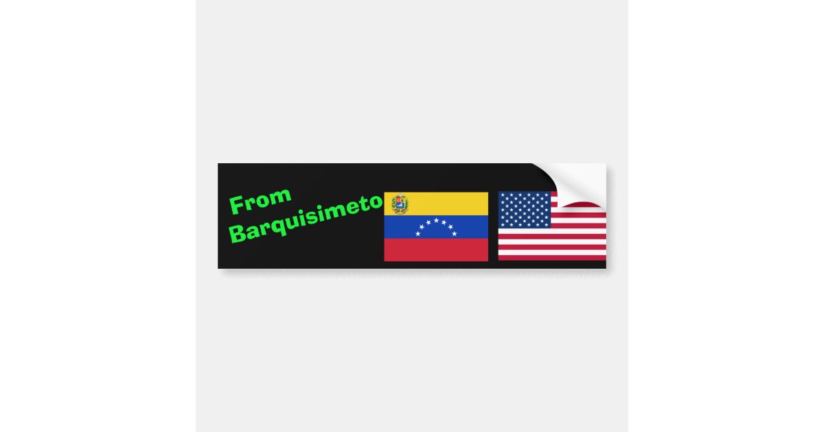 Calcomanía vehículo Venezuela USA Barquisimeto Bumper Sticker | Zazzle