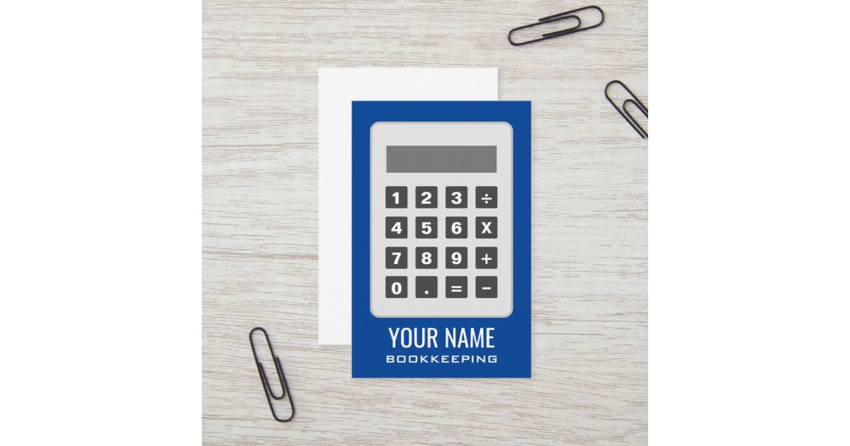 Calculator logo bookkeeper business card template | Zazzle