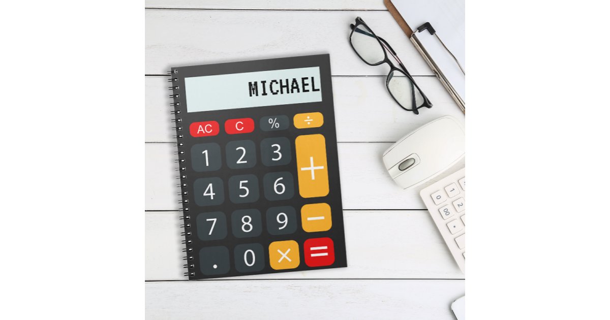 Calculator Personalized Name Notebook | Zazzle