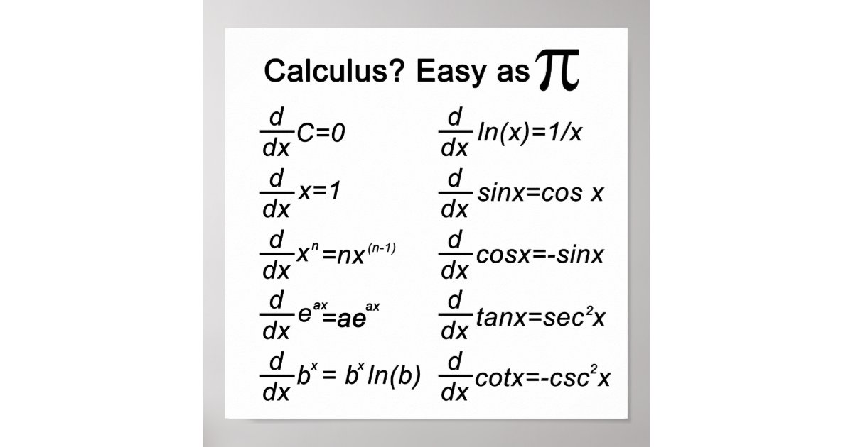 Calculus Basic Print | Zazzle