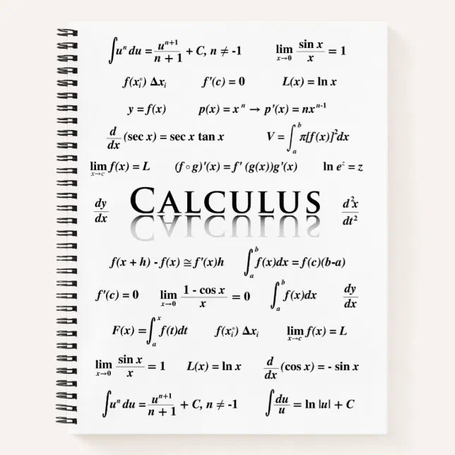 Calculus Equations Notebook | Zazzle
