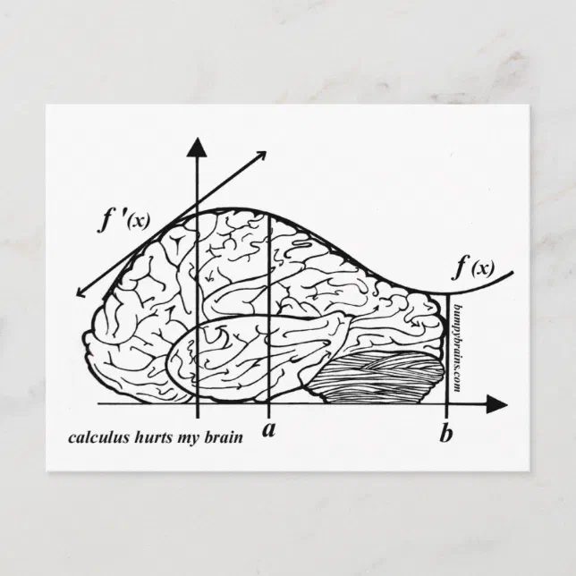 Calculus Hurts my Brain Postcard | Zazzle