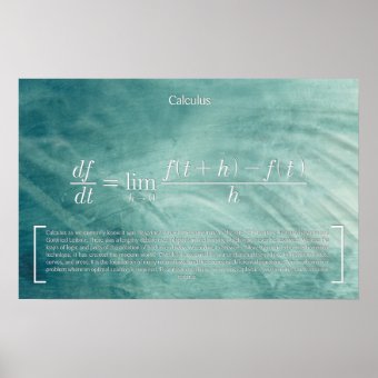 Calculus - Math Poster | Zazzle