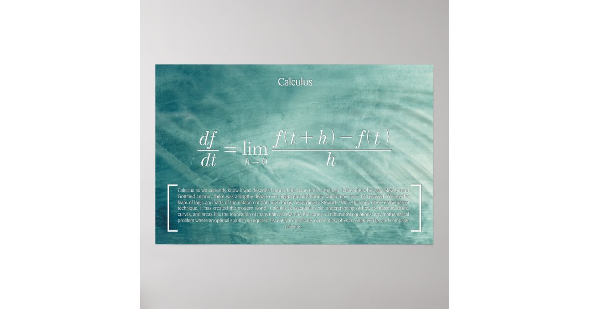 Calculus - Math Poster | Zazzle