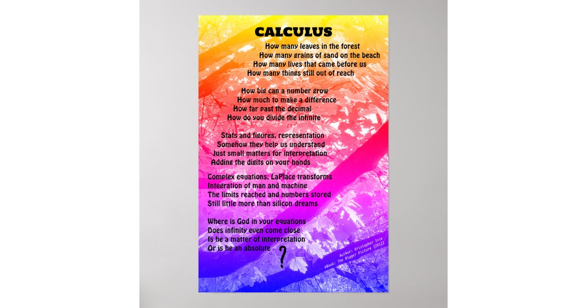 Calculus Poem Poster | Zazzle