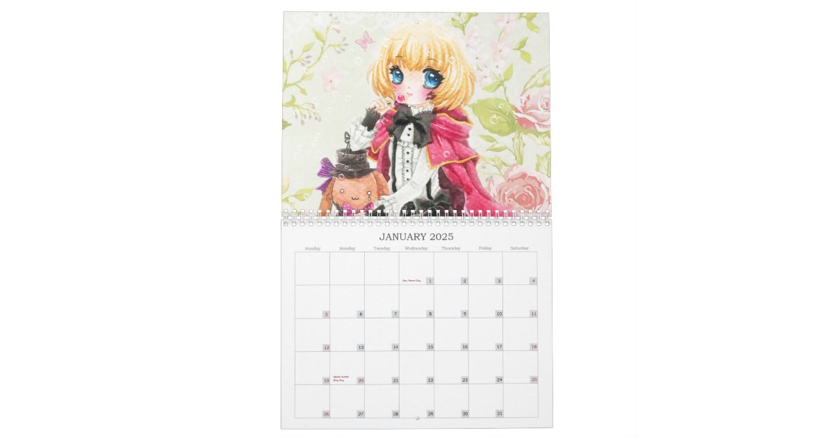 Calendar 2013 - Beautiful anime chibi girls | Zazzle