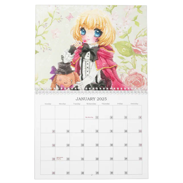 Calendar 2013 - Beautiful anime chibi girls | Zazzle