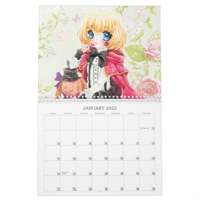 Calendar 2013 - Beautiful anime chibi girls | Zazzle.com