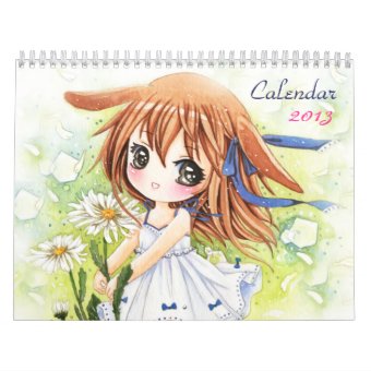 Calendar 2013 - Beautiful anime chibi girls | Zazzle